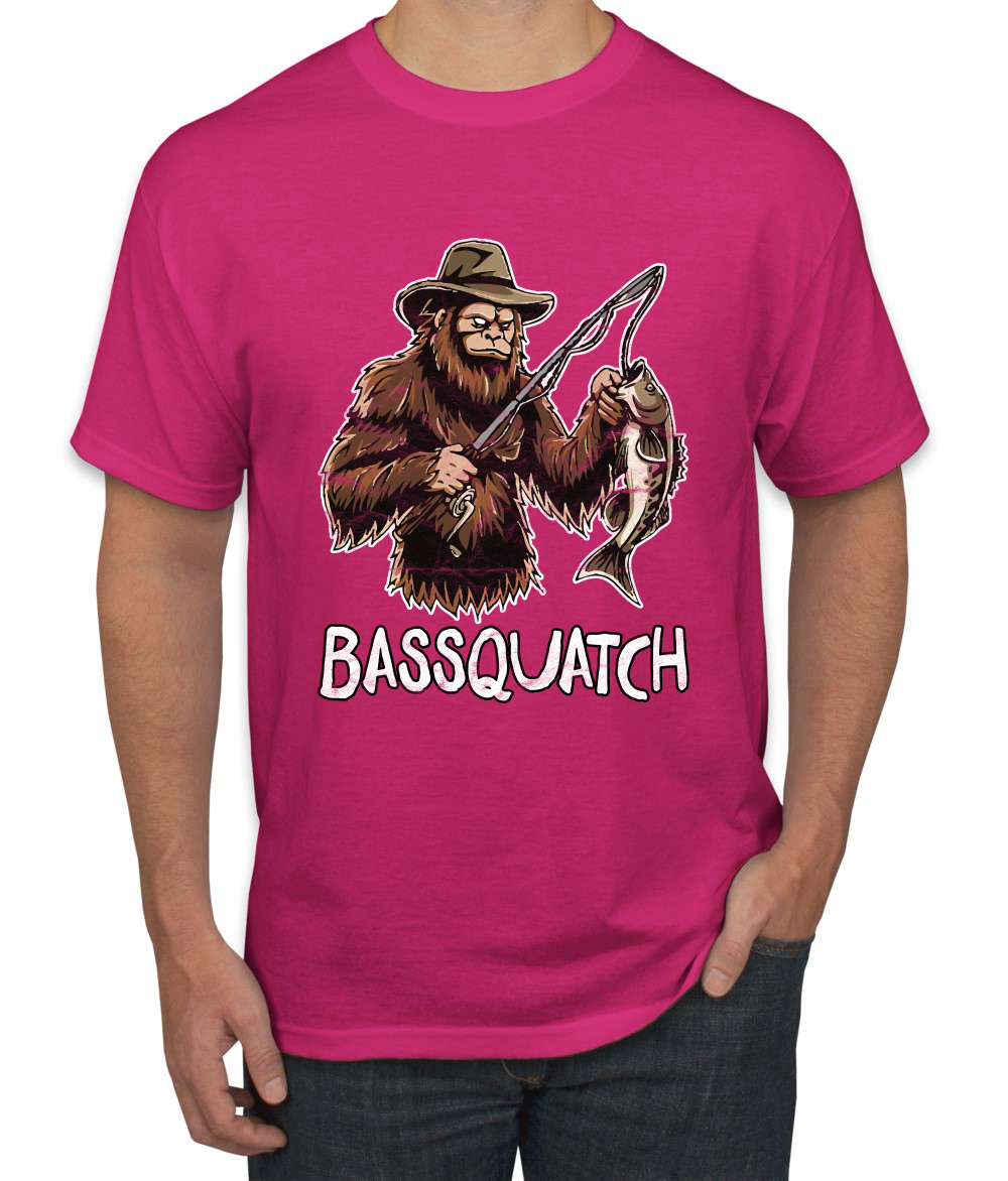 Bassquatch Fishing Bigfoot Sasquatch Outdoor Funny Men's T-Shirt | eBay