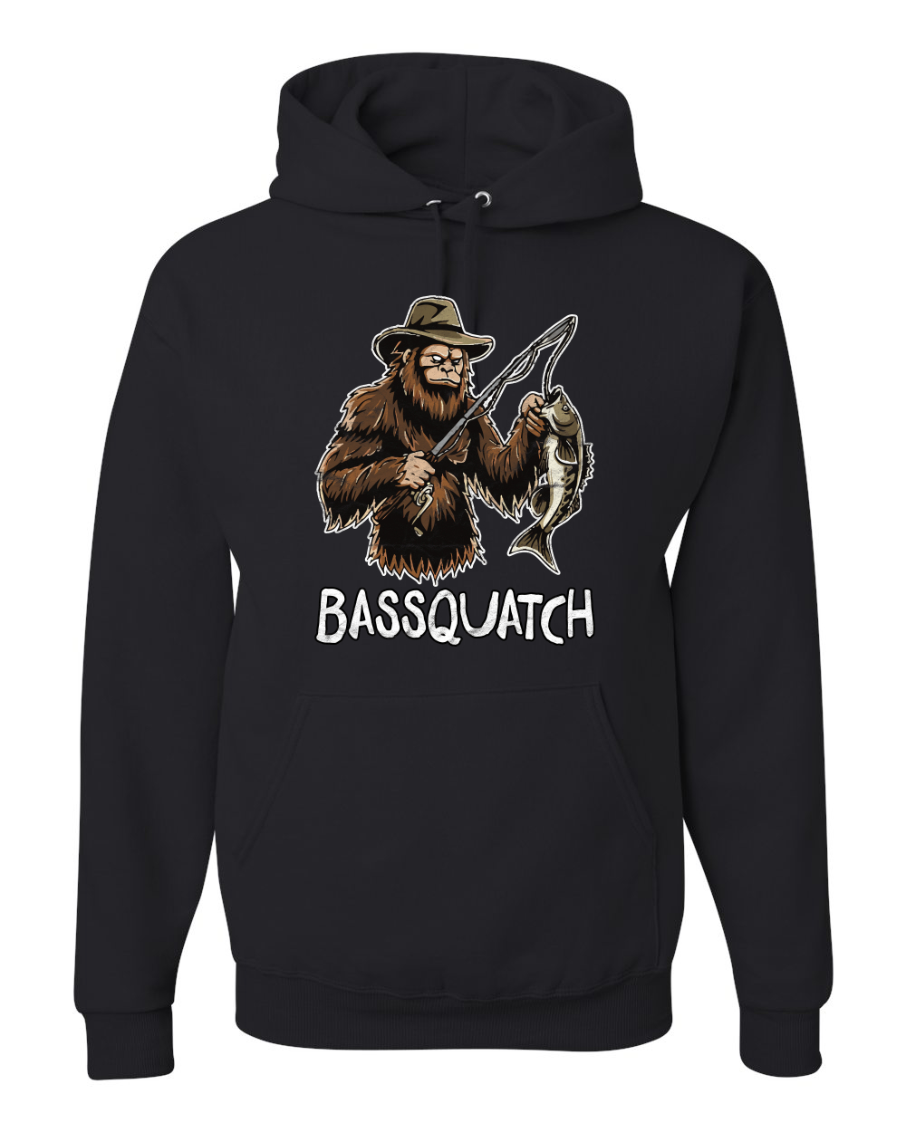 Bassquatch Fishing Bigfoot Sasquatch Outdoor Funny Hoodie Sweatshirt | eBay